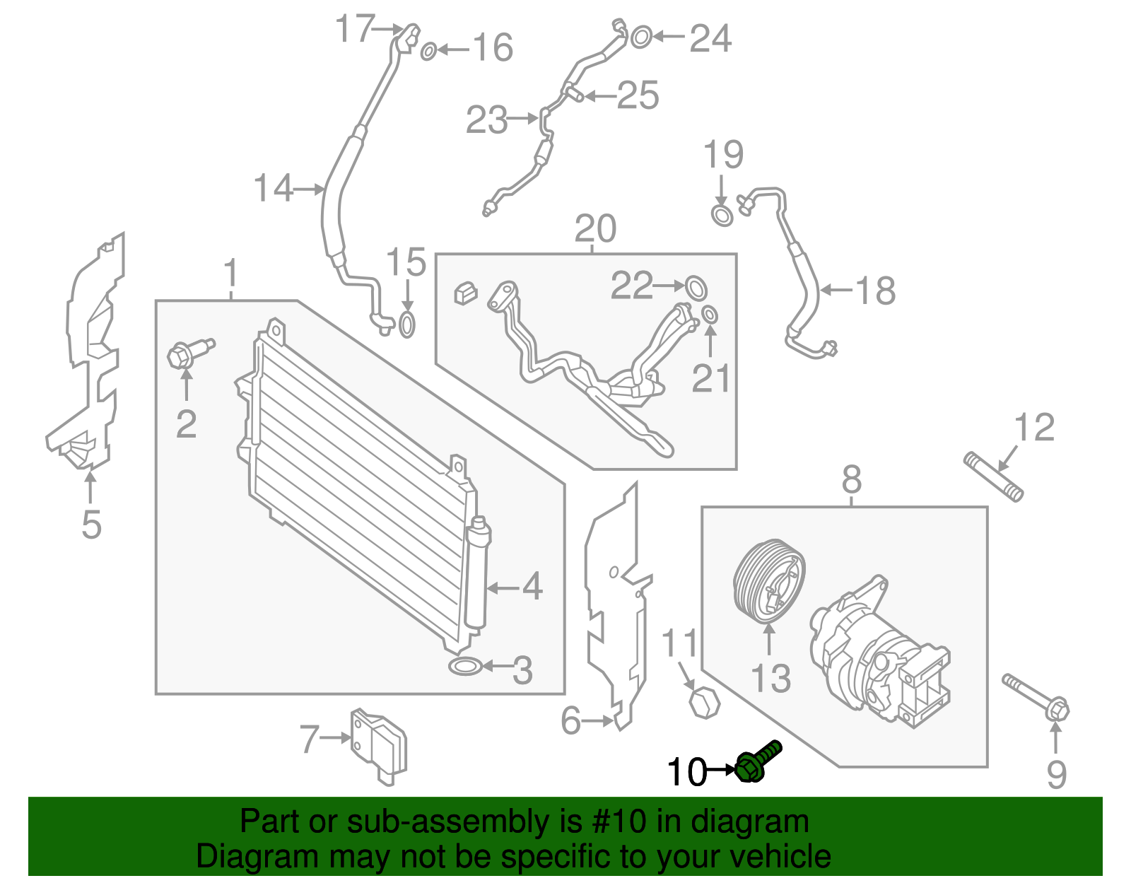 2012-2024 Nissan Compressor Assembly Rear Bolt 11916-ZN50A | Temecula ...