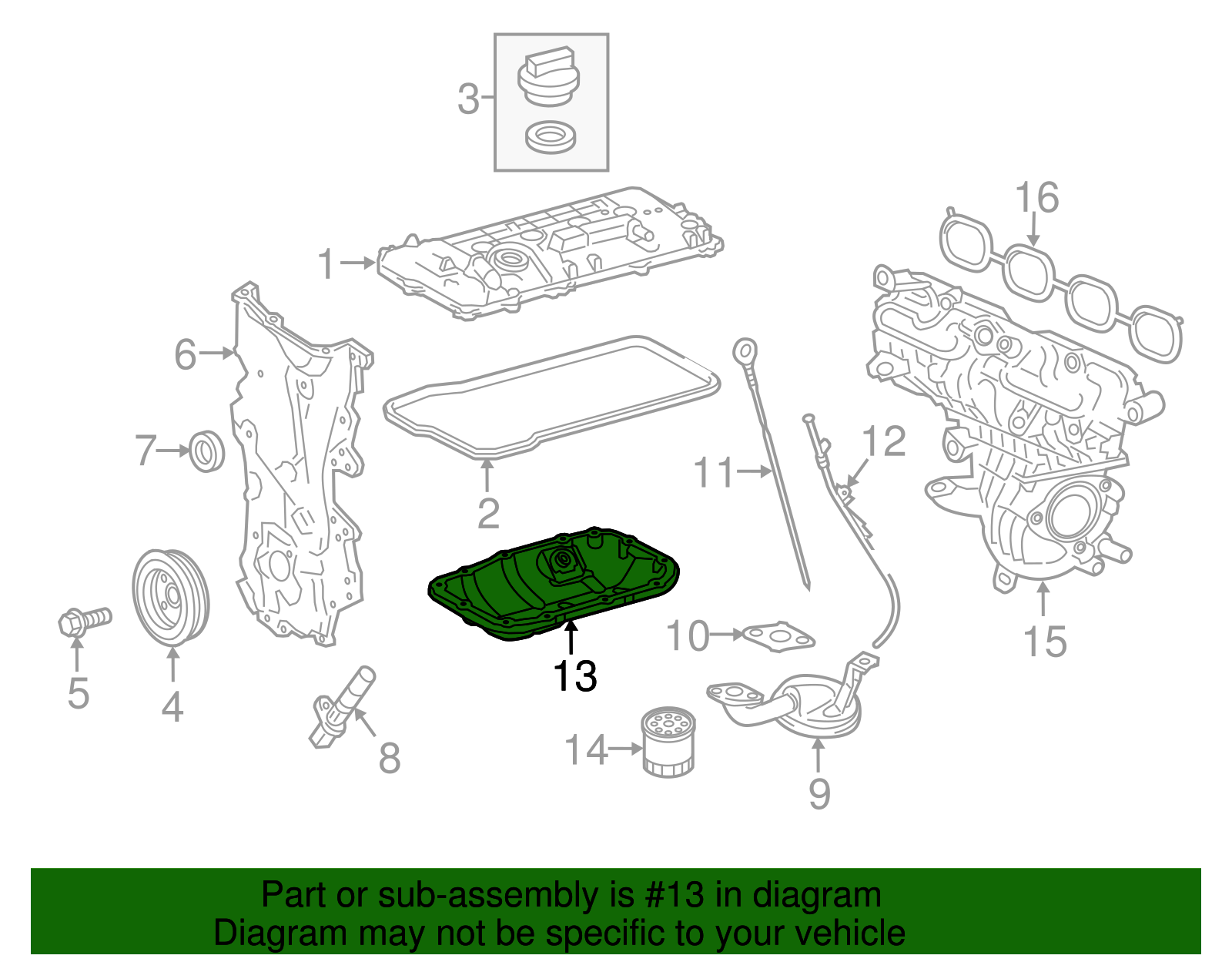 2000-2019 Toyota Oil Pan 12102-21010 | Toyota Parts Center