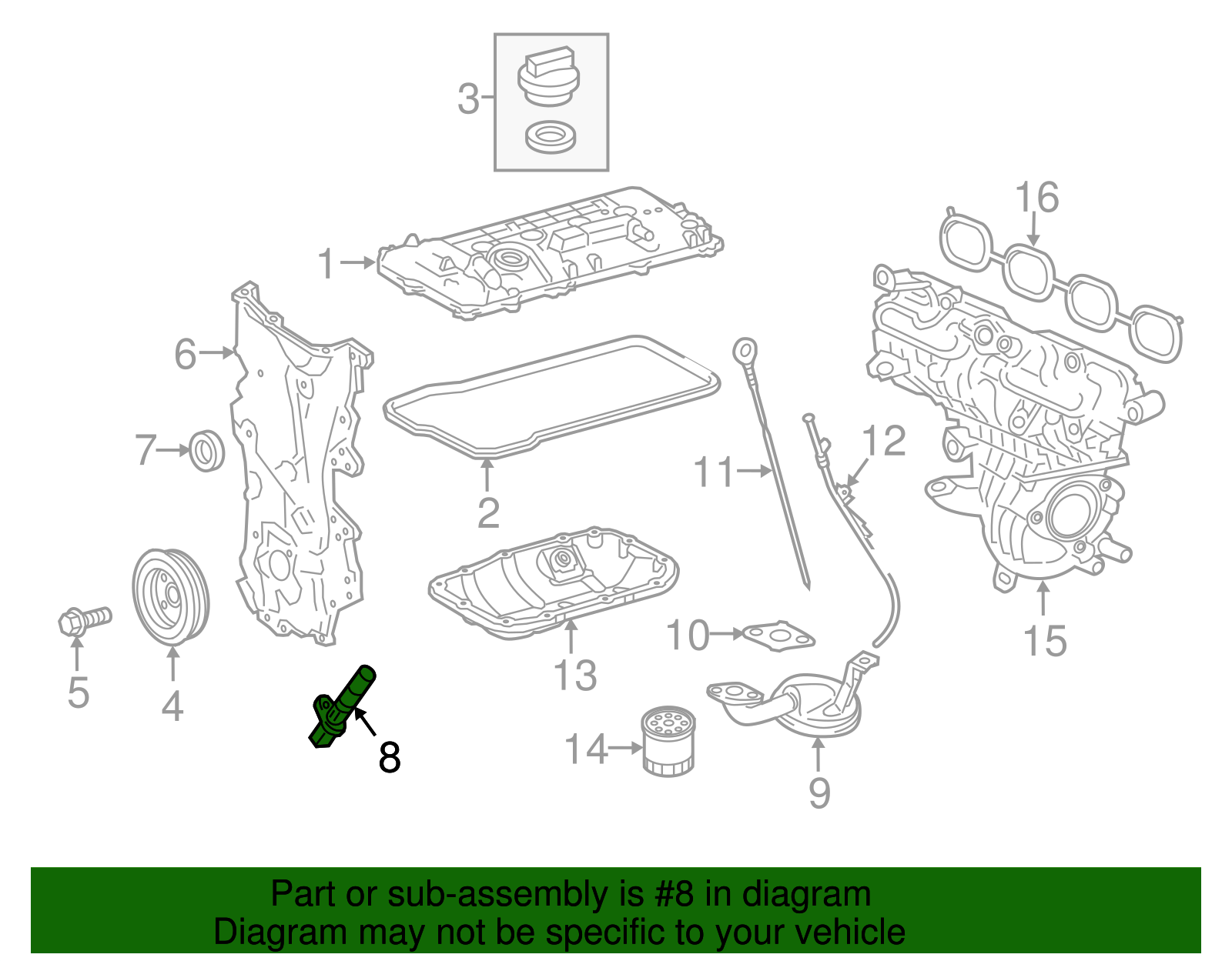 Genuine Toyota Crankshaft Position Sensor part# 90919-05087 for 2000 ...