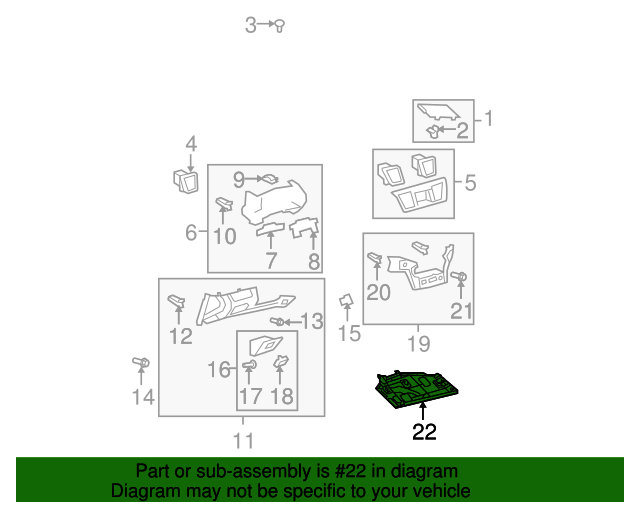2008-2013 Toyota Highlander Under Cover 55607-0E060 | Toyota Parts Center
