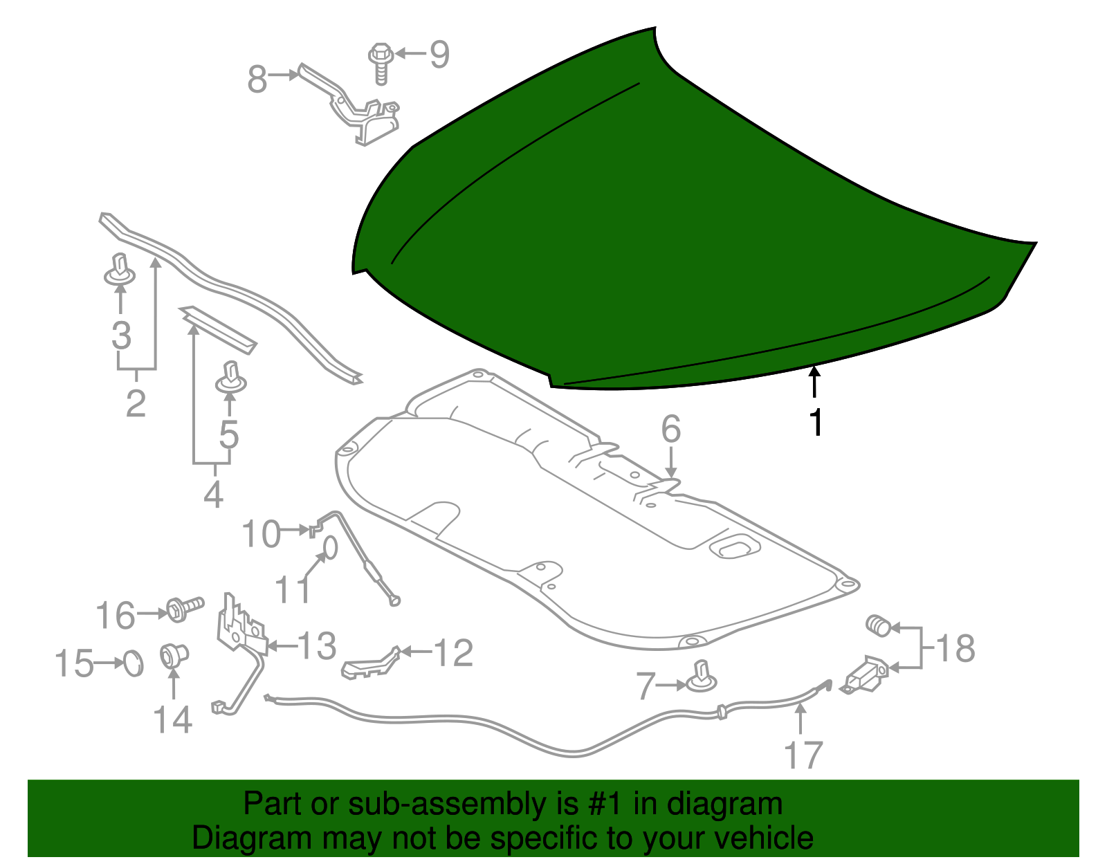 2014-2019 Toyota Highlander Hood 53301-0E110 | Toyota Parts Center