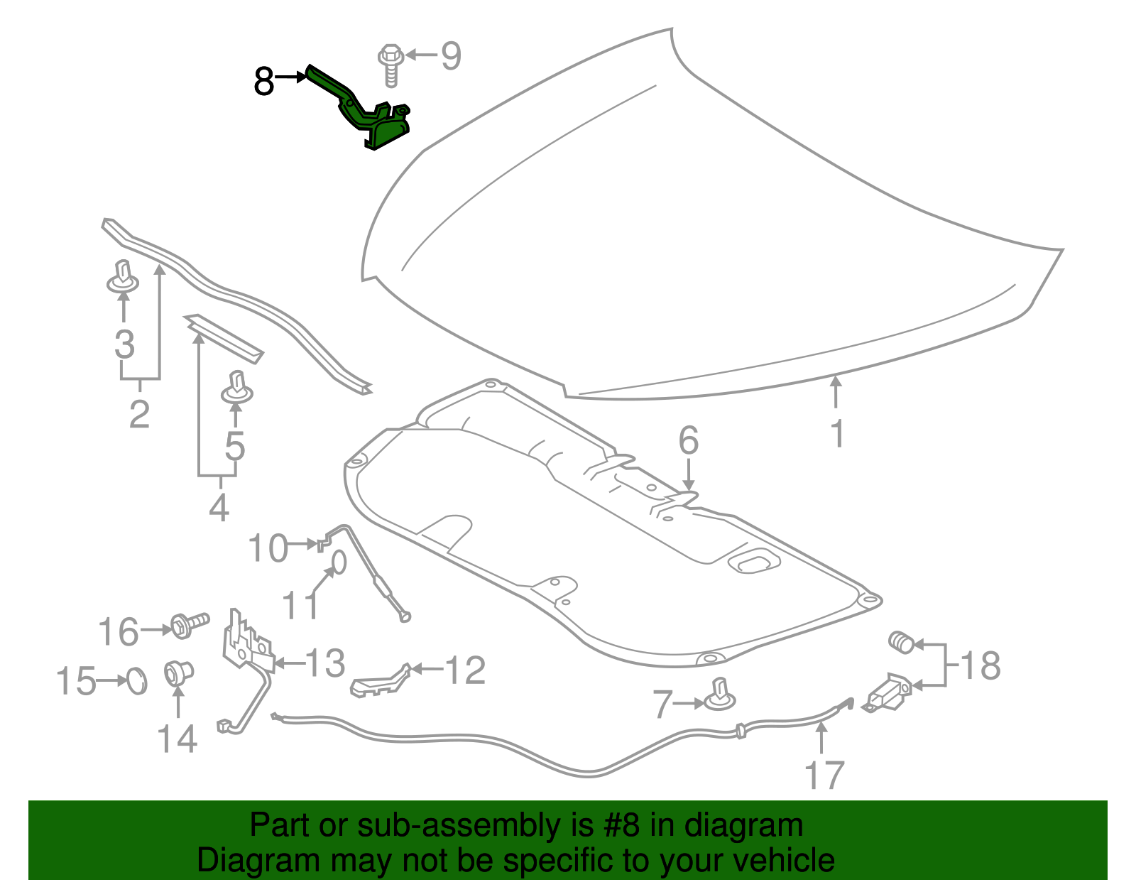 2014-2019 Toyota Highlander Hinge 53420-0E120 | Toyota Parts Center