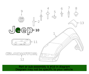 2020-2021 Jeep Gladiator Nameplate 68422350AA | TascaParts.com