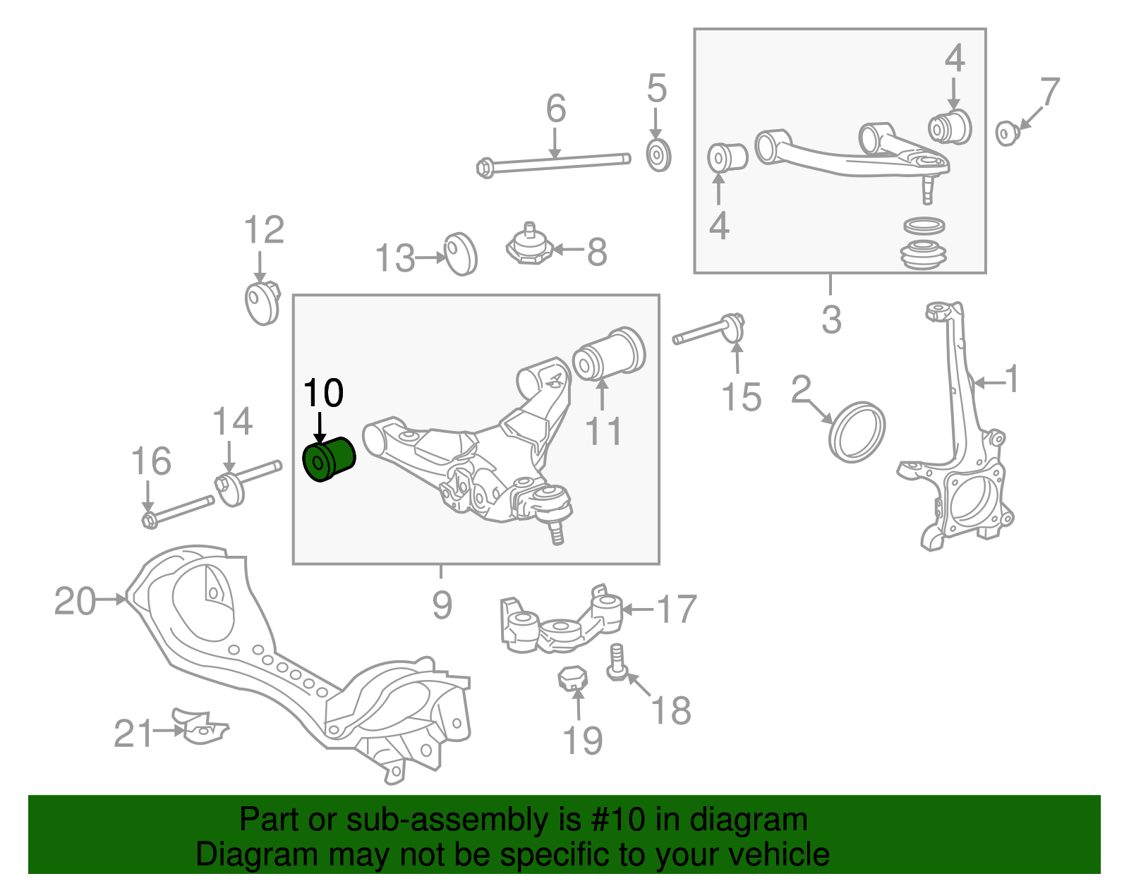 48654-60040 - Lower Control Arm Front Bushing - 2008-2011 2013-2020 ...