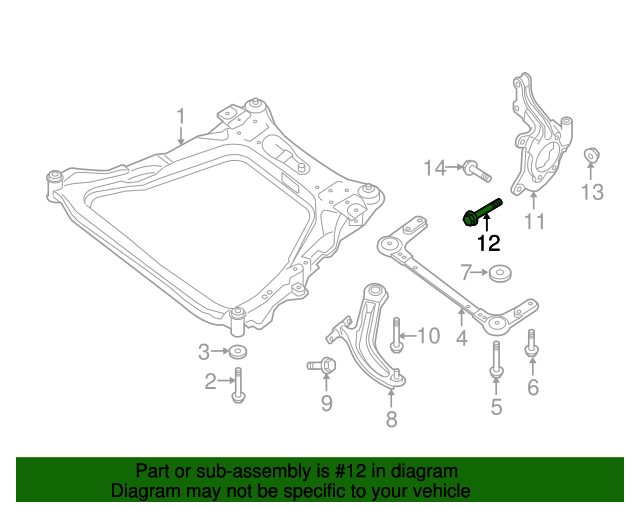 2008-2020 Nissan Knuckle Mount Bolt 40178-JG00B | TascaParts.com