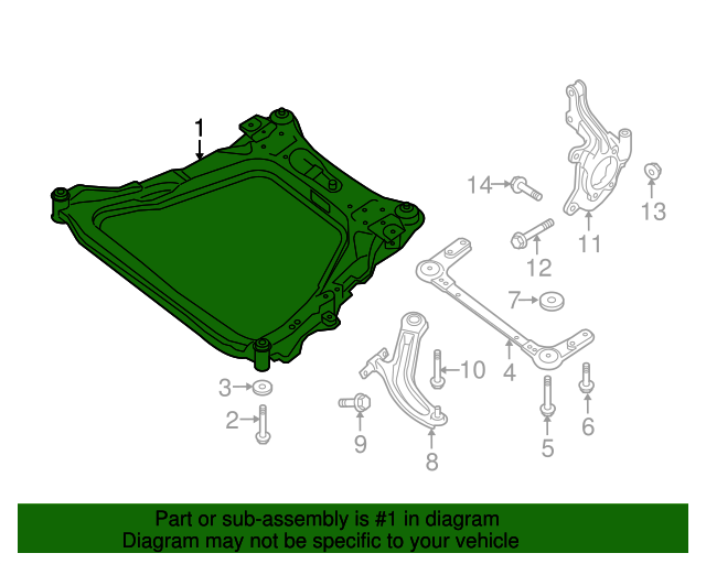 2014-2020 Nissan Rogue Engine Cradle 54400-4BA0A | Nissan Parts Store
