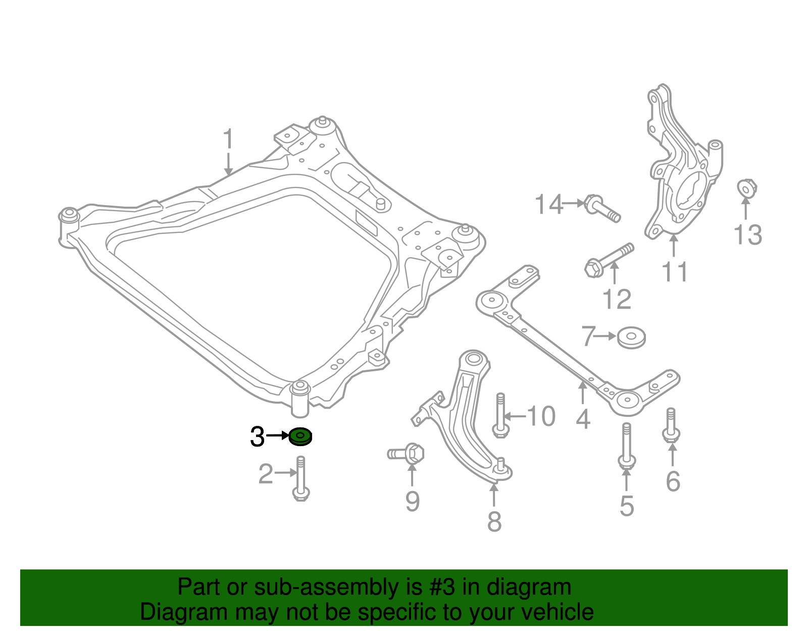 2011-2025 Nissan Engine Cradle Stopper 54342-4BA0A | My Nissan Part