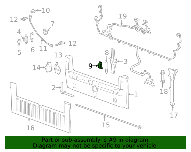 2019-2022 GM Hinge Cover 84651567 | GMPartsDirect.com