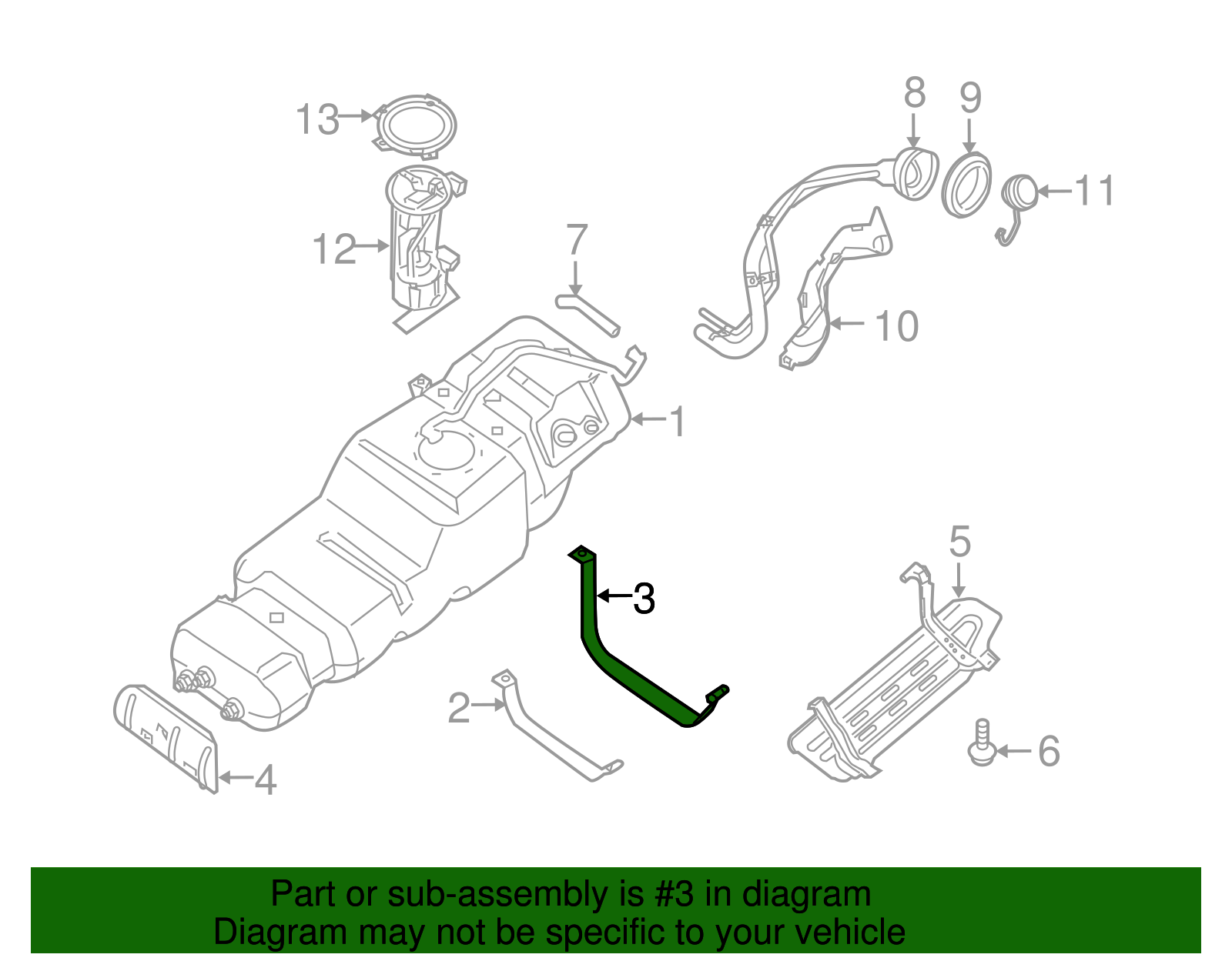 2004-2010 Infiniti QX56 Fuel Tank Mount Strap 17407-7S000 | Infiniti of ...