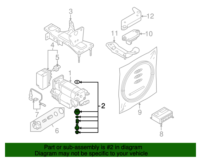 4F0-698-505 - Air Compressor Mount Kit 2005-2011 Audi | Audi OEM Parts