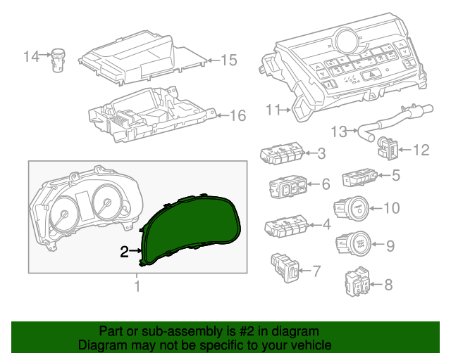 2015-2021 Lexus Cluster Lens 83852-78010 | OEM Parts Online