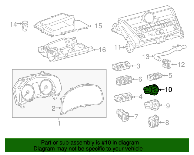 2015-2021 Lexus NX300h Start Button 89611-53042 | OEM Parts Online