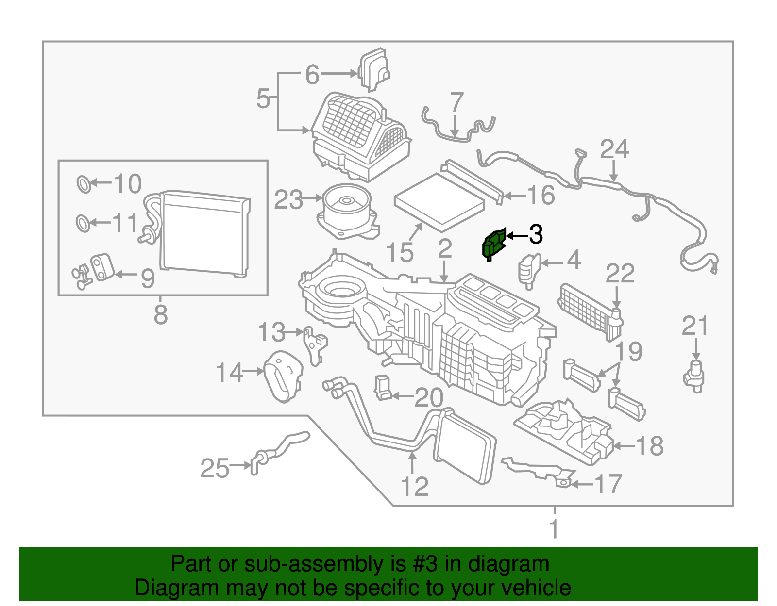 2013-2024 Nissan Mode Door Actuator 277313SB0A | Parts for Nissans
