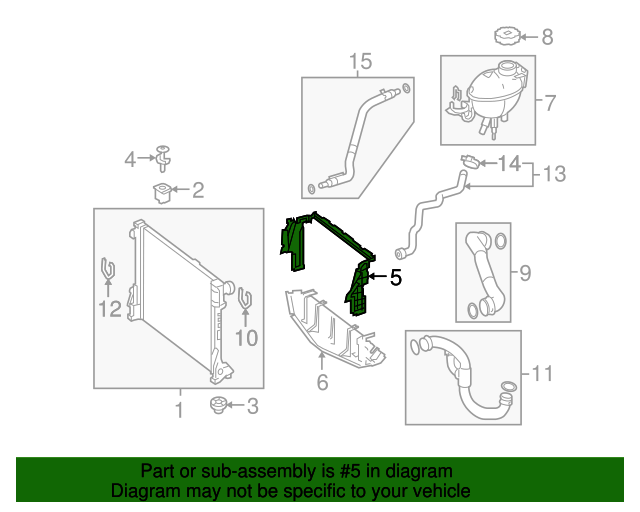 207-505-05-30 - Radiator Support Baffle 2010-2015 Mercedes-Benz ...
