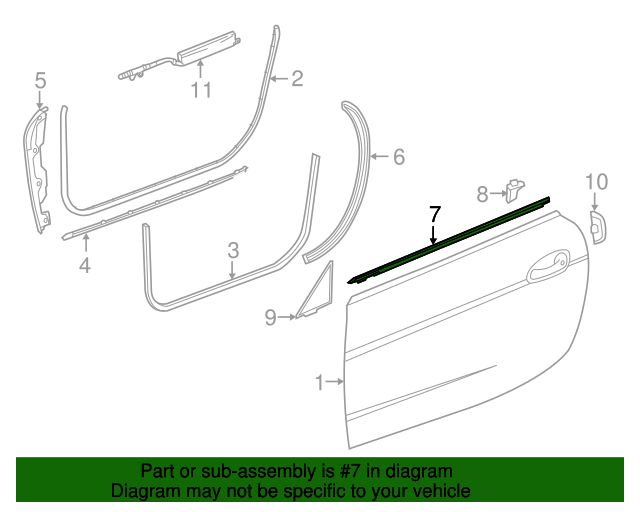 231-720-02-24 - Belt Molding 2013-2020 Mercedes-Benz | Mercedes-Benz ...