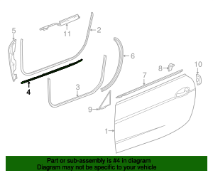 231-720-03-54 - Door Seal 2013-2020 Mercedes-Benz | AutoNationParts.com