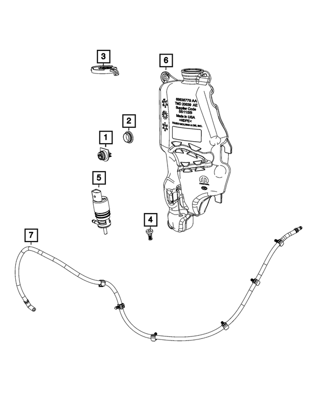 2025 Ram 1500 Windshield Washer Reservoir 68644940AA | Mopar eStore
