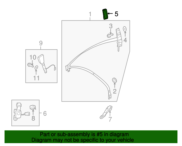 2007-2016 Volvo Belt & Retractor Guide - Driver's Side (LH) 39856635 ...
