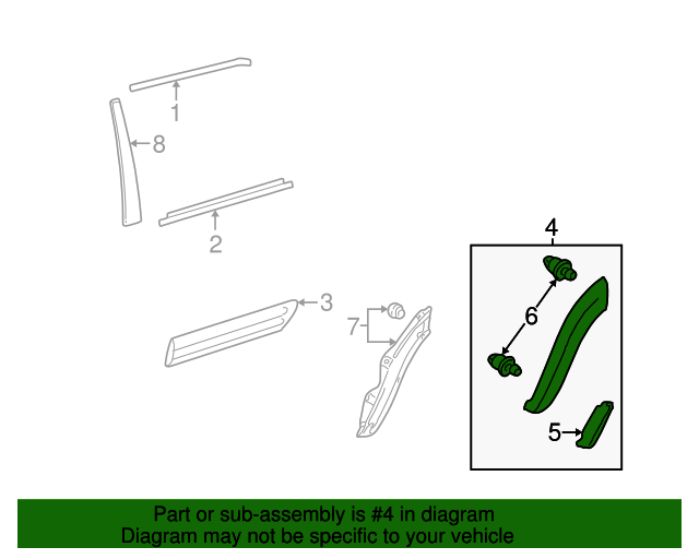 2001-2004 Toyota Sequoia Flare 75745-0C900 | Toyota Parts Center
