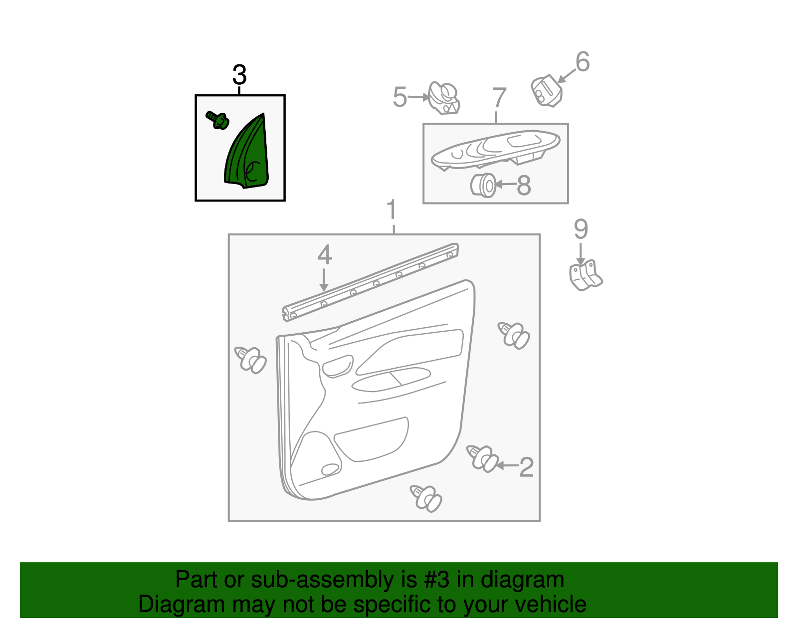 Genuine Toyota Corner Trim part# 67491-52150 for 2007-2012 Toyota Yaris ...