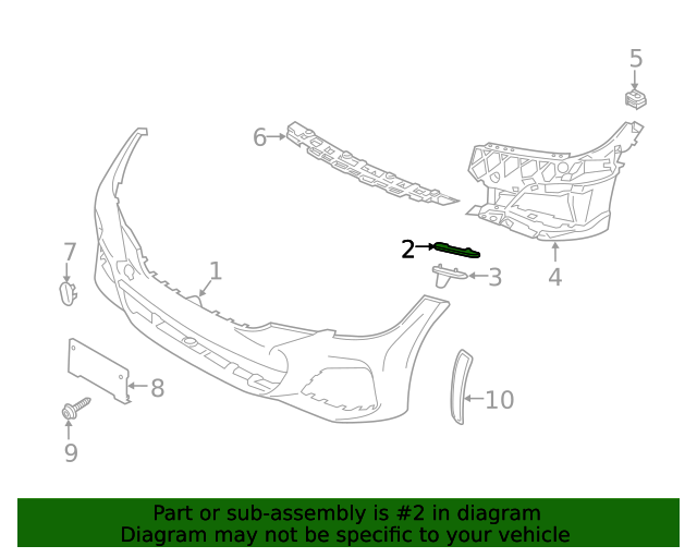 51117422250 - 2019-2021 BMW Bumper Cover Side Bracket (51-11-7-422-250 ...