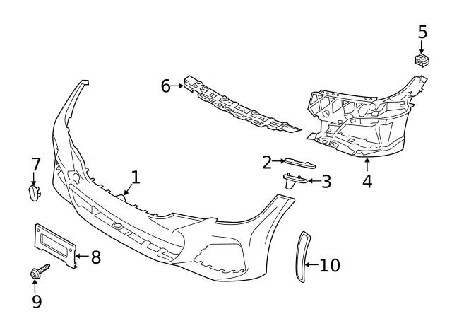 51118099900 - 2019-2021 BMW Bumper Cover (51-11-8-099-900) | BMW of ...