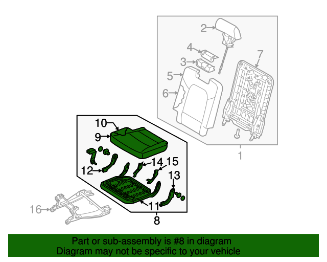 2017-2019 Hyundai Cushion Assembly 89200-B8530-ZZN | OEM Parts Online