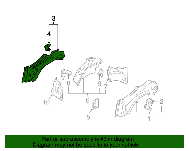 41007064684 - 2003-2008 BMW Z4 Inner Quarter Reinforced (41-00-7-064 ...