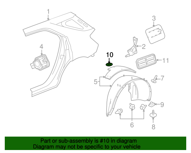 2006-2024 GM Multi-Purpose Nut 11588441 GM | GMPartsDirect.com