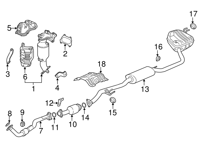 OEM 2017-2019 Honda CR-V Converter & Pipe Stay 36537-5PH-A50 | Honda ...
