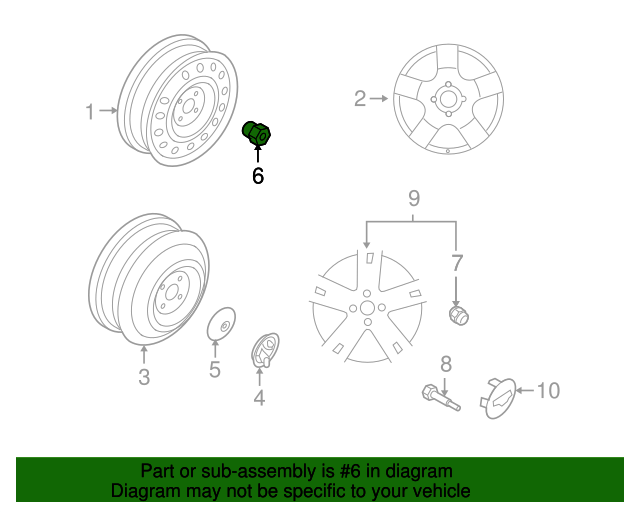 2007-2011 GM Wheel Lug Nut 94515463 | TascaParts.com