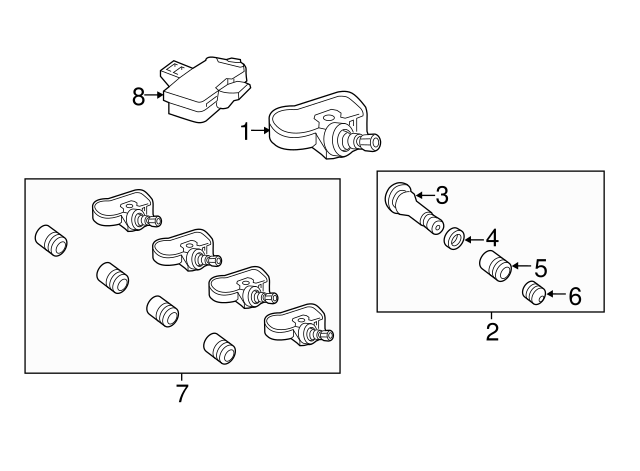 2006-2023 Mercedes-Benz Tire Pressure Sensor 000-905-85-04 | Mercedes ...