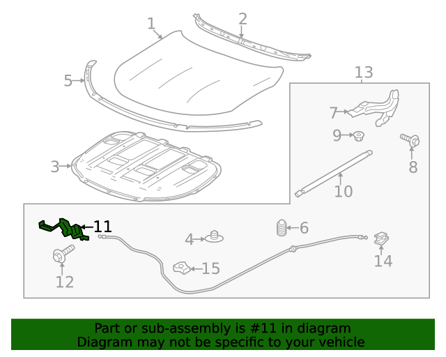 2021-2023 Buick Envision Hood Primary and Secondary Latch 85535371 ...
