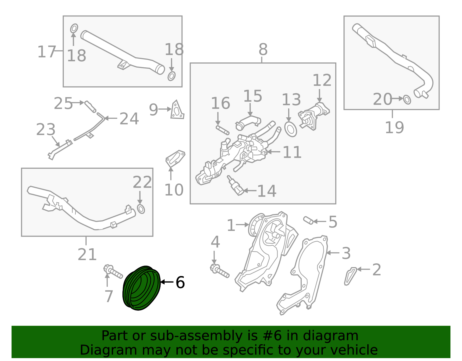 2013-2025 Hyundai Engine Water Pump Pulley 25221-3CGA0 | Hyundai ...