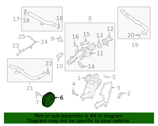 25221-3CGA0 - Engine Water Pump Pulley - 2013-2023 Hyundai | World OEM ...