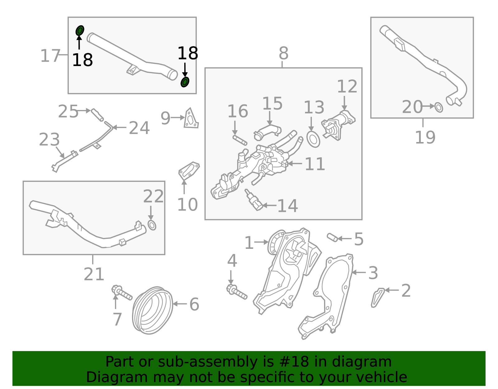 Genuine OEM Engine Coolant Pipe O-Ring Part# 25462-35504 Fits 2001-2025 ...