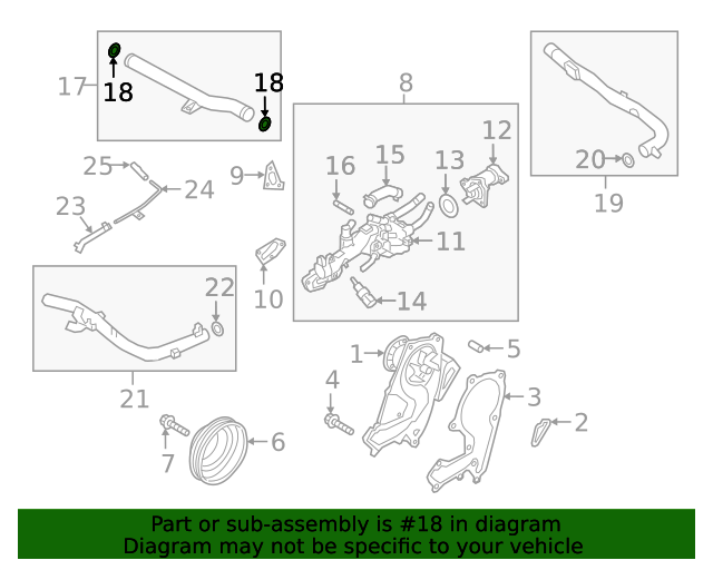 2001-2024 Hyundai Engine Coolant Pipe O-Ring 25462-35504 | OEM Parts Online