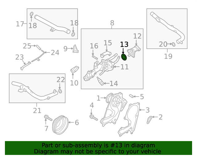 Genuine Gasket Coolant Inlet Fitting for 2017-2023 Genesis | Part ...