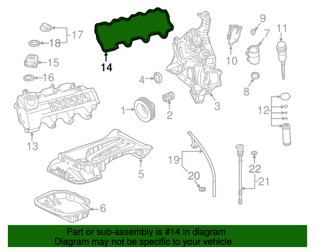 1998-2008 Mercedes-Benz Valve Cover Gasket 112-016-02-21 | Mercedes ...