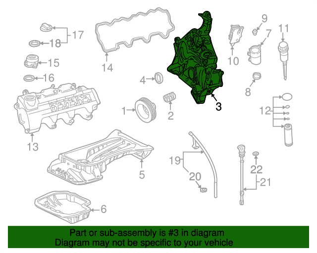 Genuine OEM Engine Timing Cover | 112-010-06-33 | Fits Select 1998-2008 ...