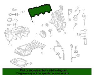 112-016-02-21 - Engine Valve Cover Gasket 1998-2008 Mercedes-Benz ...