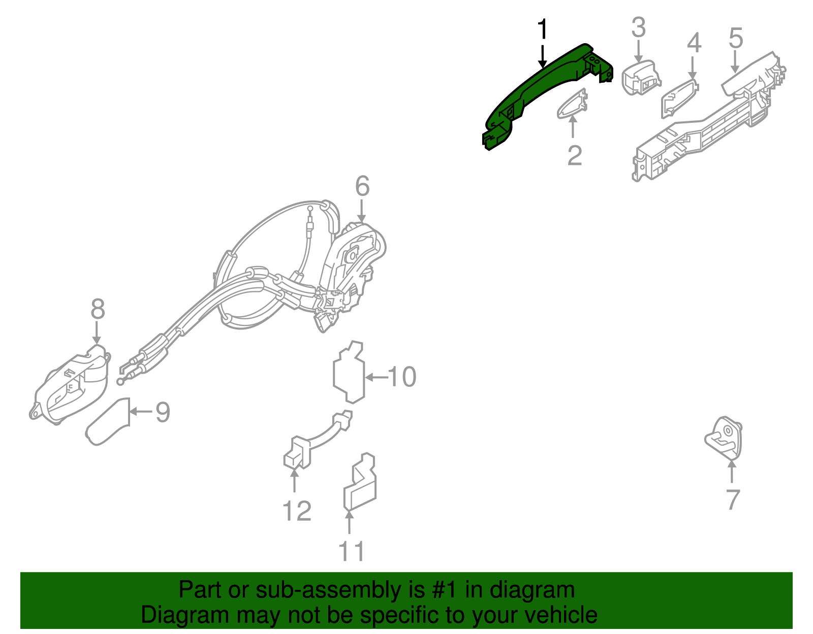 2014-2024 Nissan Handle, Outside 80640-4BA0D | OEM Parts Online