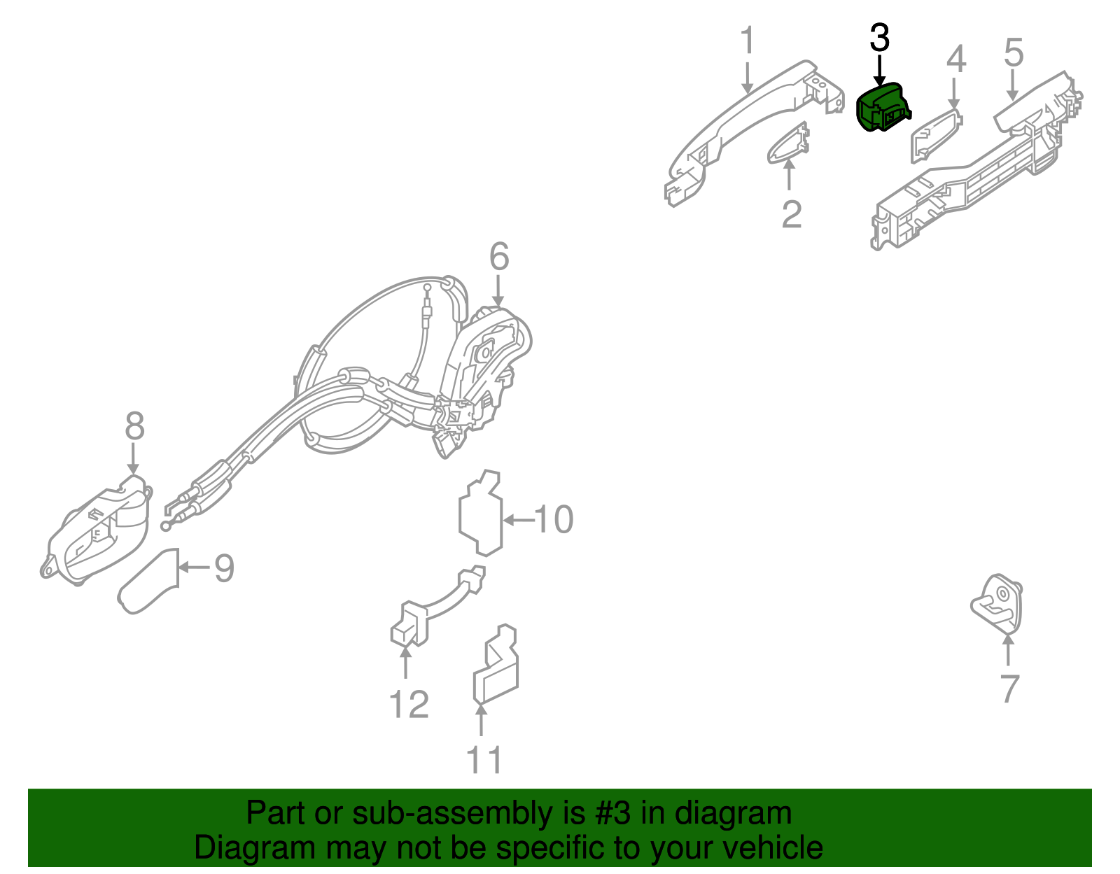 2014-2024 Nissan Exterior Door Handle Cover 80646-4BA0D | Nissan Parts ...