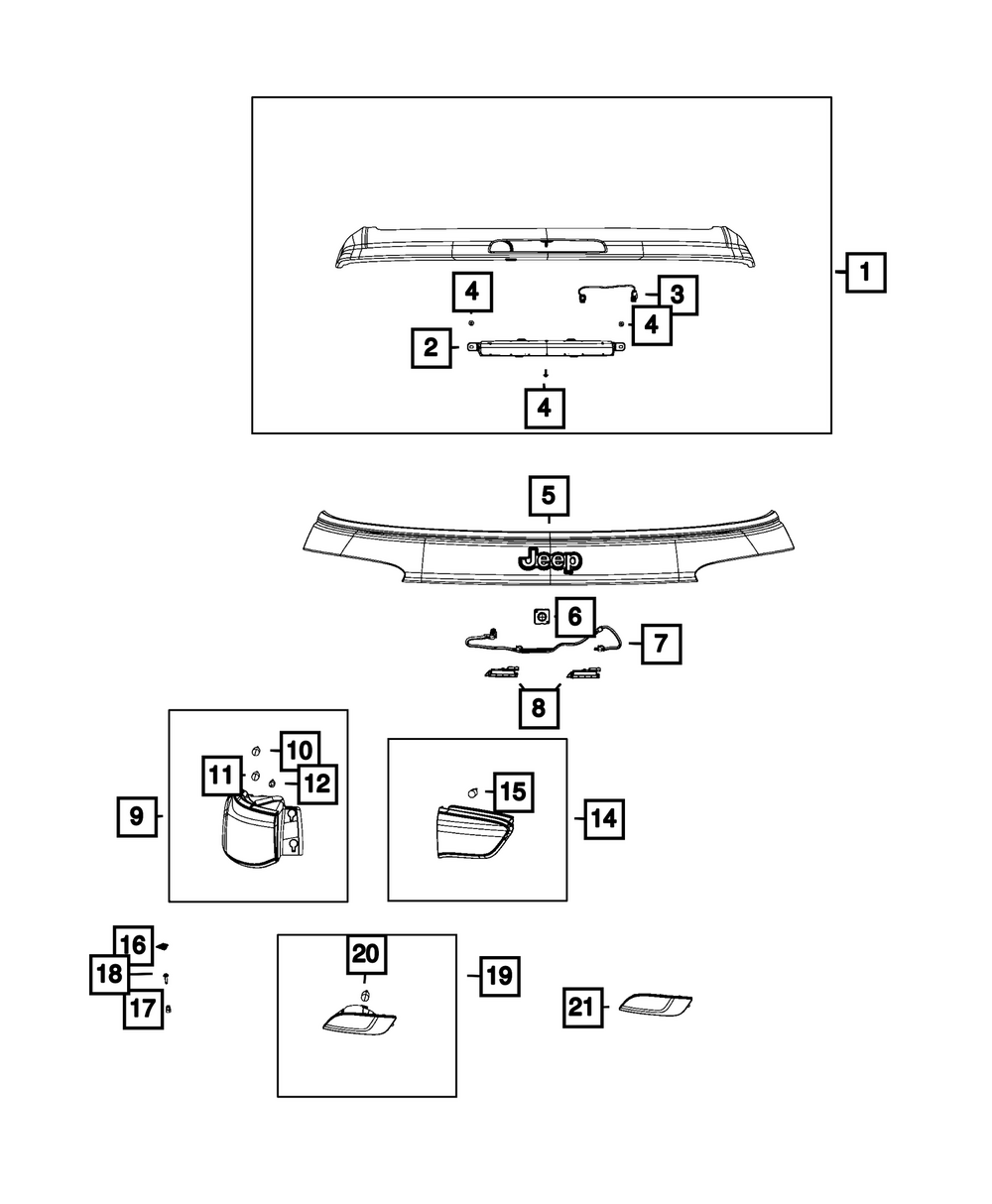 2017-2018 Jeep Compass Tail Lamp, Right 55112838AC | Mopar eStore