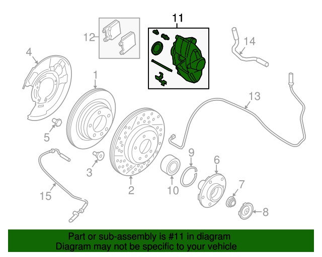 34216860738 - Caliper housing right 2014-2021 BMW | AutoNationParts.com