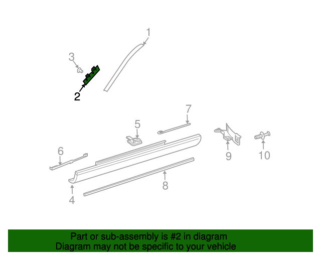 009-988-16-78 - Pillar Molding Clip 2003-2009 Mercedes-Benz | Mercedes ...