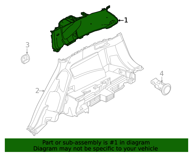 76934-6RA2B - Upper Quarter Trim 2023-2024 Nissan Rogue | Nissan Parts ...