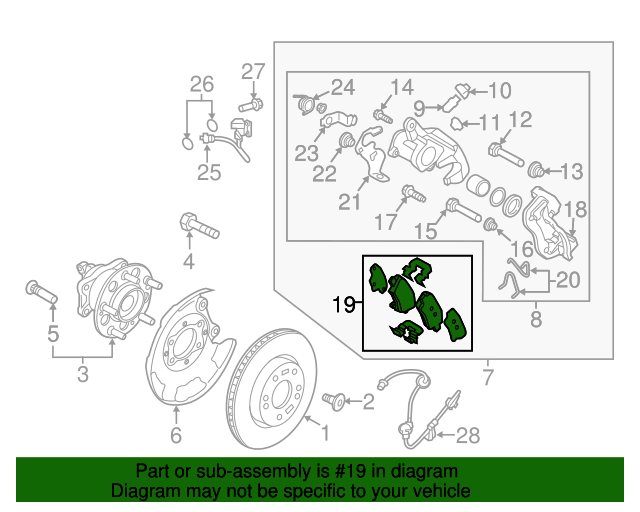 Genuine Brake Pads Rear for 2017-2021 Hyundai | Part# 58302-F2A30 ...