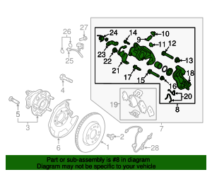 Genuine OEM Caliper Part# 58311-F3A30 Fits 2017-2020 Hyundai Elantra ...