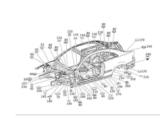 124-997-27-81 - Molding 1954-2009 Mercedes-Benz | Mercedes-Benz USA Parts